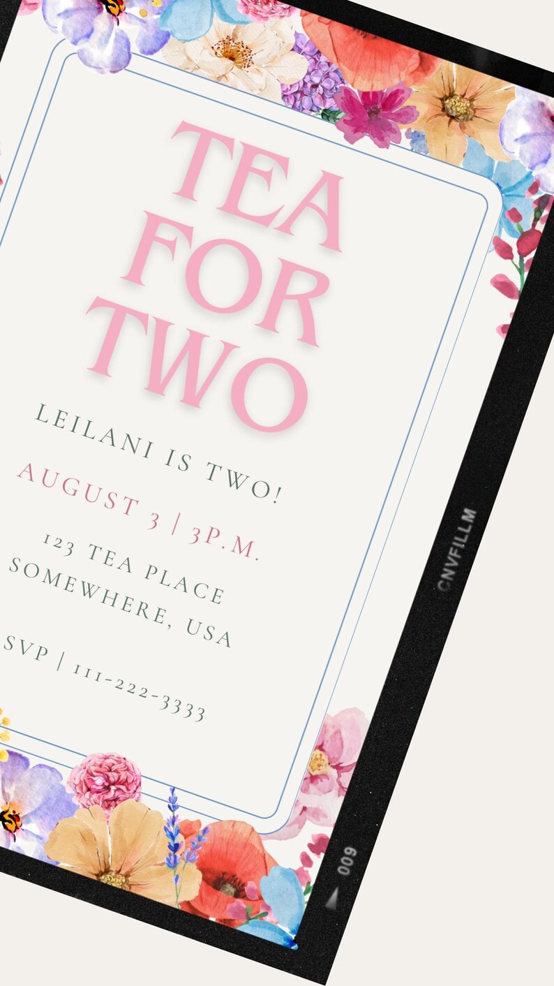 Tea for Two Invitation Digital Download - Etsy