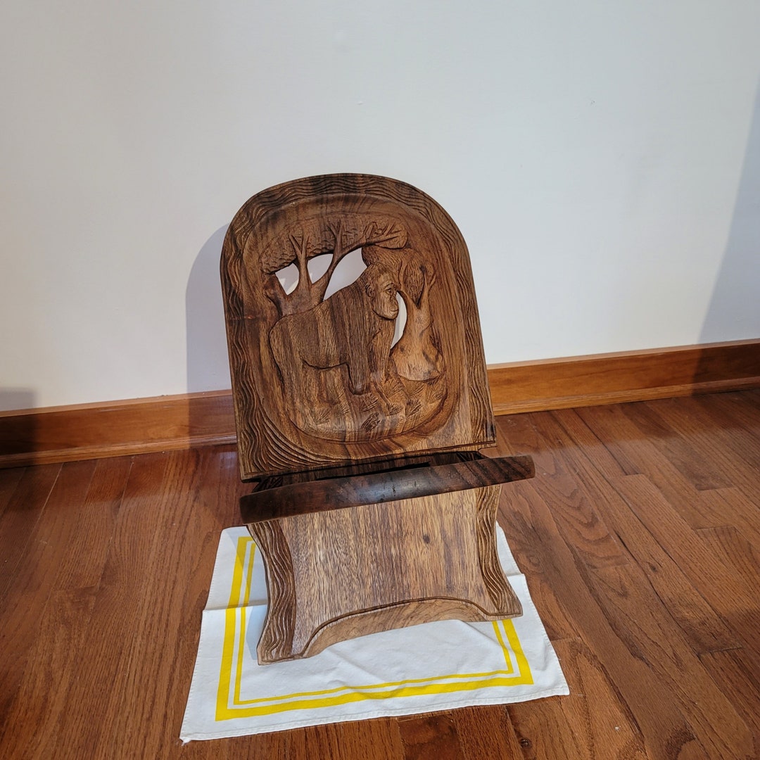 Vintage African Wooden Chair Gorilla 1990s - Etsy