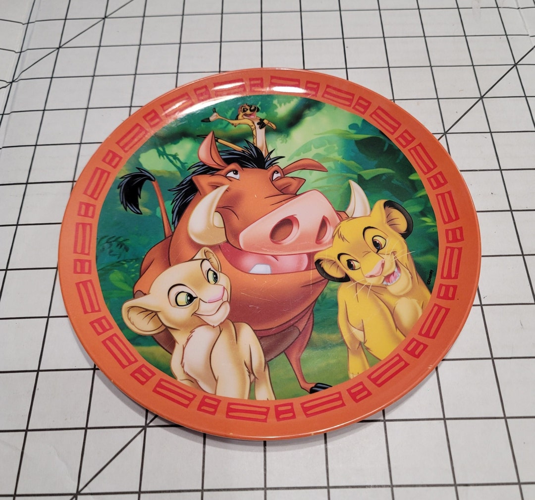Vintage Disney Lion King Pumbaa Timon Baby Simba Nala Cub Plastic Plate ...