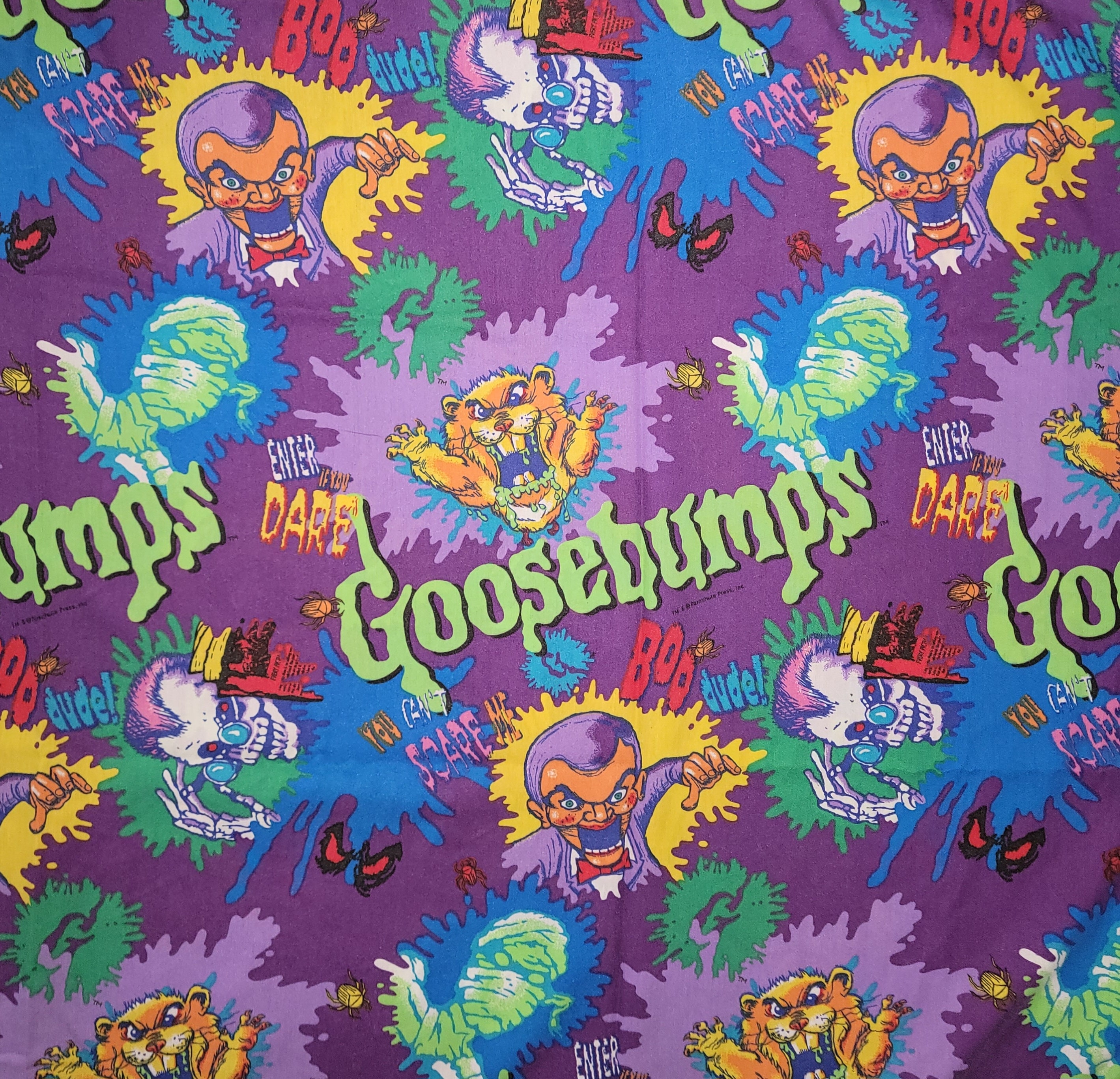 Vintage 1990's Goosebumps Twin Flat and Fitted Sheets Sheets Vintage ...