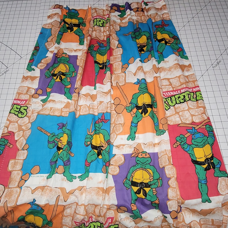 TMNT Curtain Panels: Teenage Mutant Ninja Turtles Decor, Vintage 1988 ...