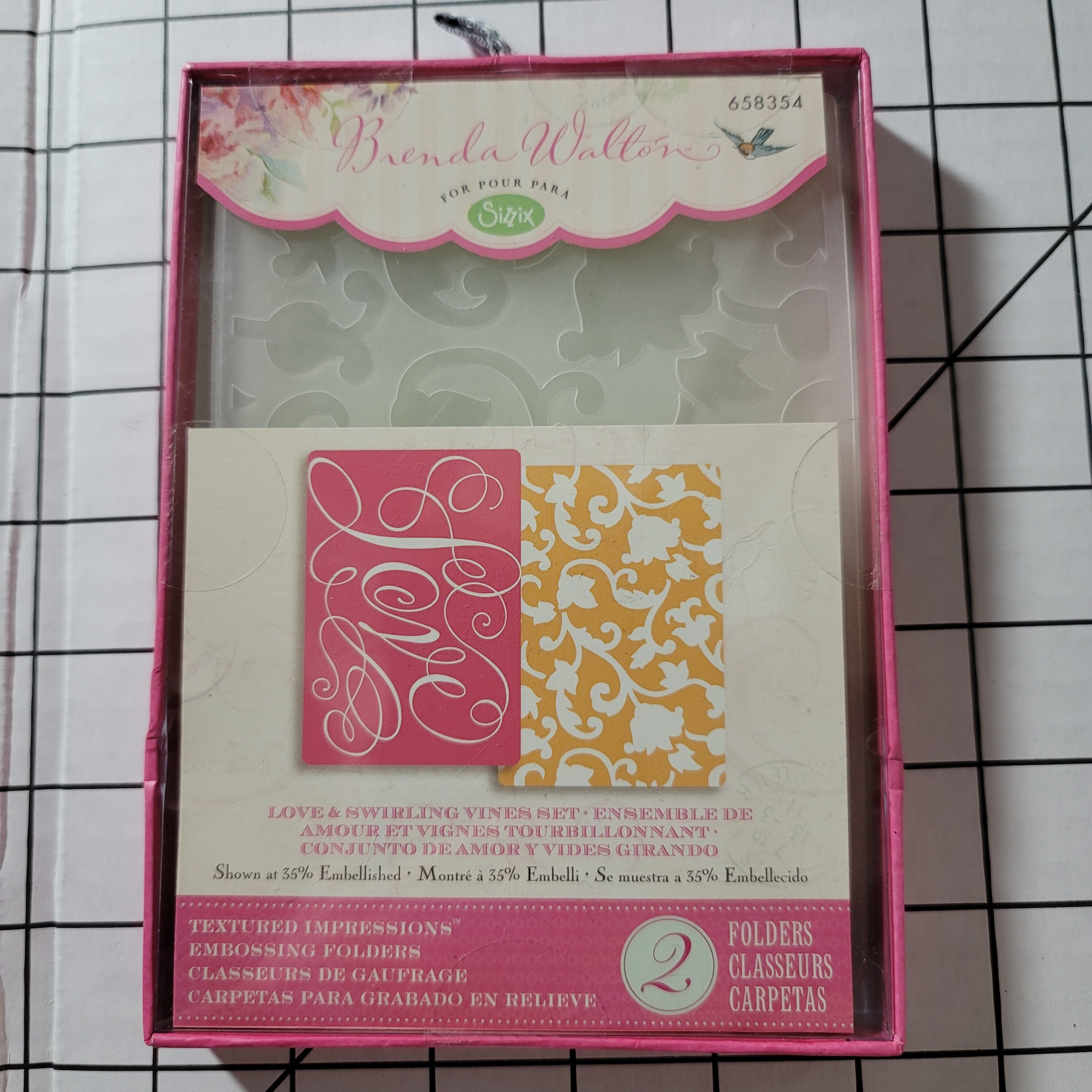 Embossing Folders Sizzix Birthday Set 5, Raspberry Frame Set, Scrolls ...