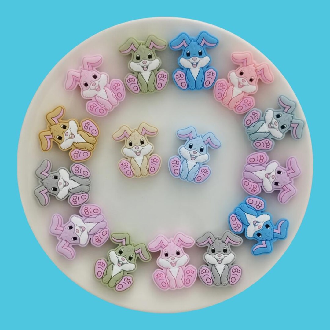Rabbit Silicone Focal Beads,bunny Beads,,diy Jewelry Making, Lanyard ...