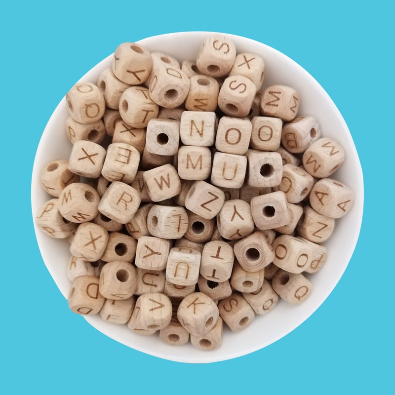 Wood Cube Letter Beads - Etsy