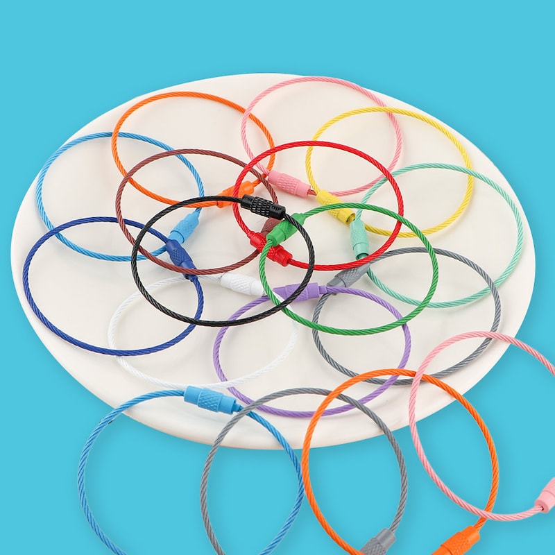 Stainless Steel Wire Keychain Cable Key Ring - Etsy