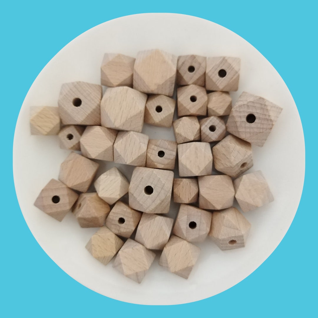 12mm,14mm,16mm,20mm Natural Beech Wood Hexagon Beads, DIY Charm Beads ...