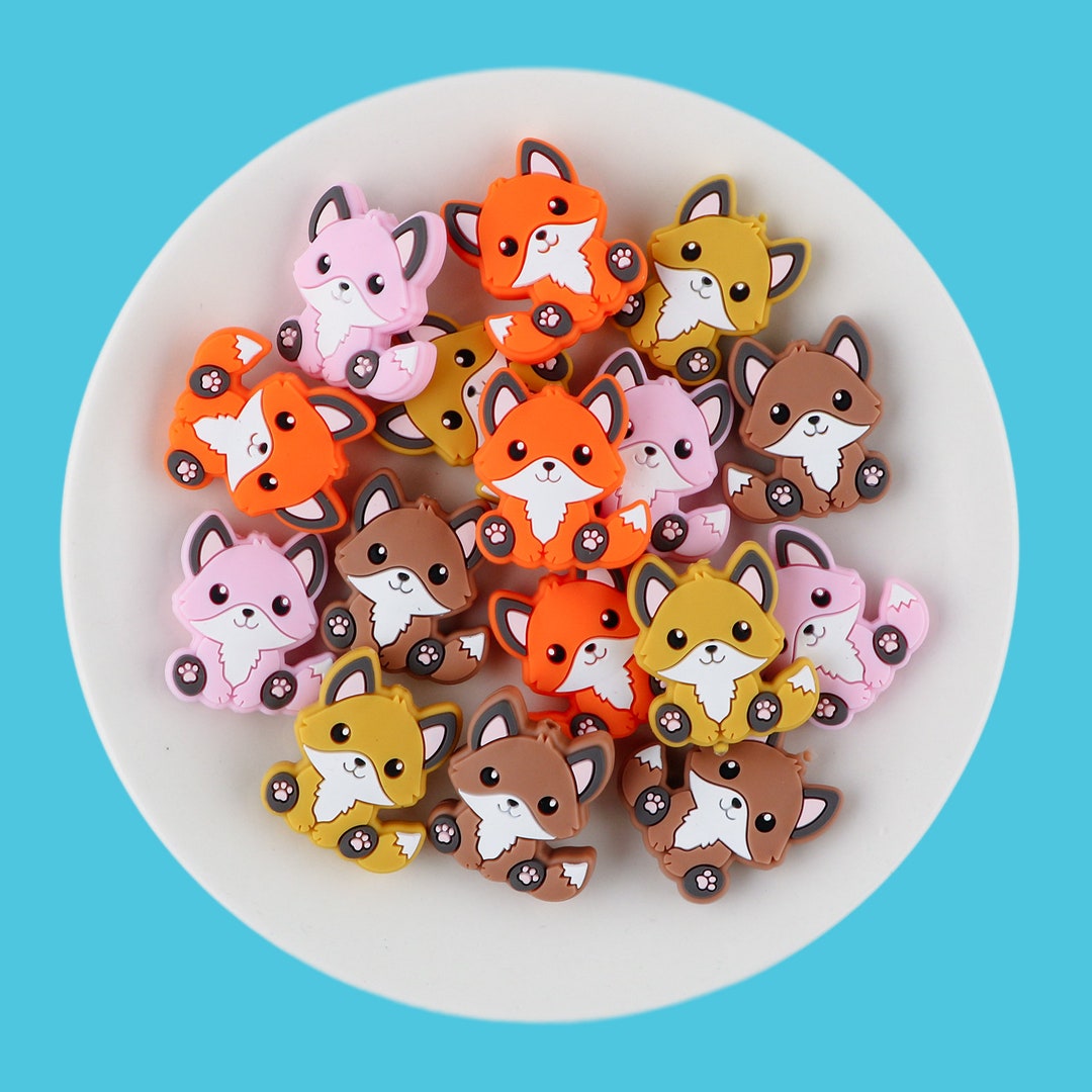 Fox Silicone Beads,animal Focal Beads,diy Necklace Bracelets Keychain ...