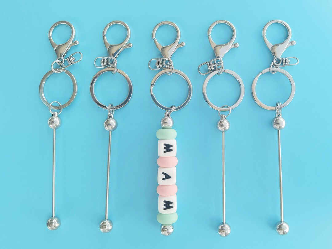Beadable Bar Keychains,beadable Metal Keychains,keychain DIY Supplies ...