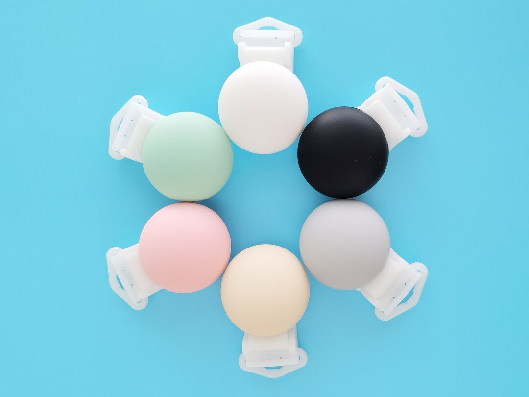 Round Silicone Pacifier Clip Silicone Pacifier Clasp - Etsy