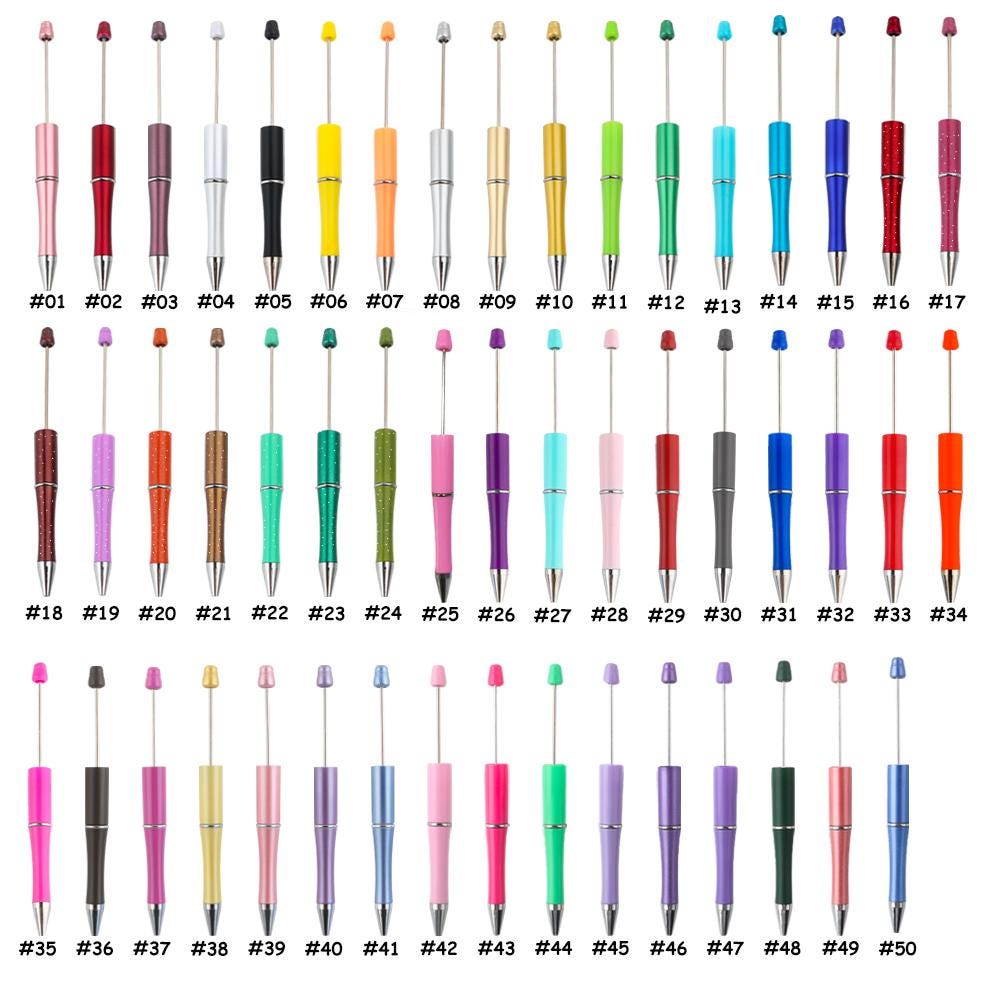 50 Colors Beadable Ballpoint Pens Bar Blank,black Ink, Multi-color Pens ...