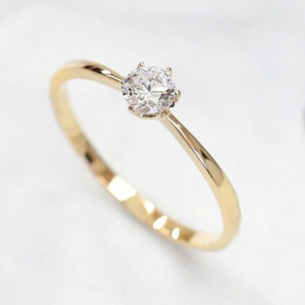 Small Diamond Ring - Etsy