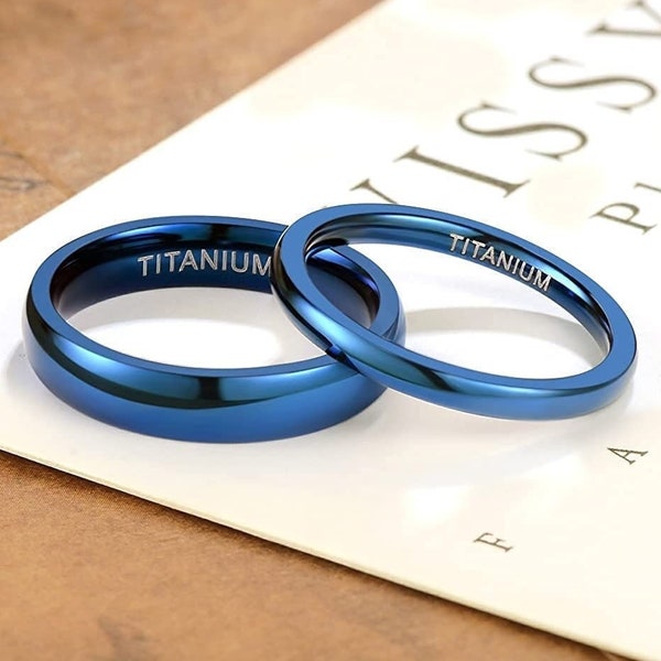 Blue Titanium Ring - Etsy