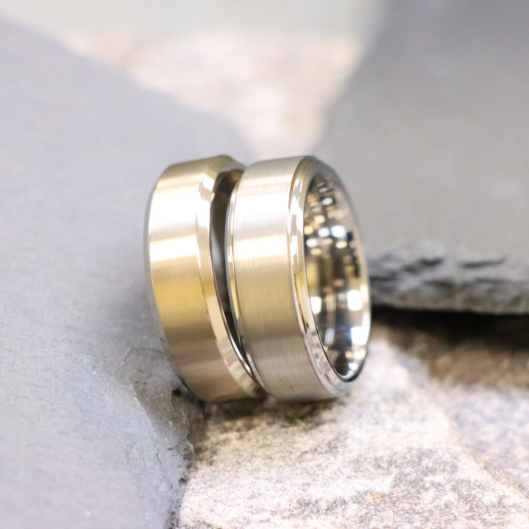Silver Titanium Ring, Engagement Rings, Men's Anniversary Ring, Ring ...