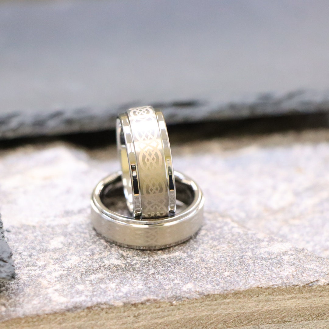 Engagement Ring for Men, Tungsten Ban, Anniversary Band Gift Ring Free ...