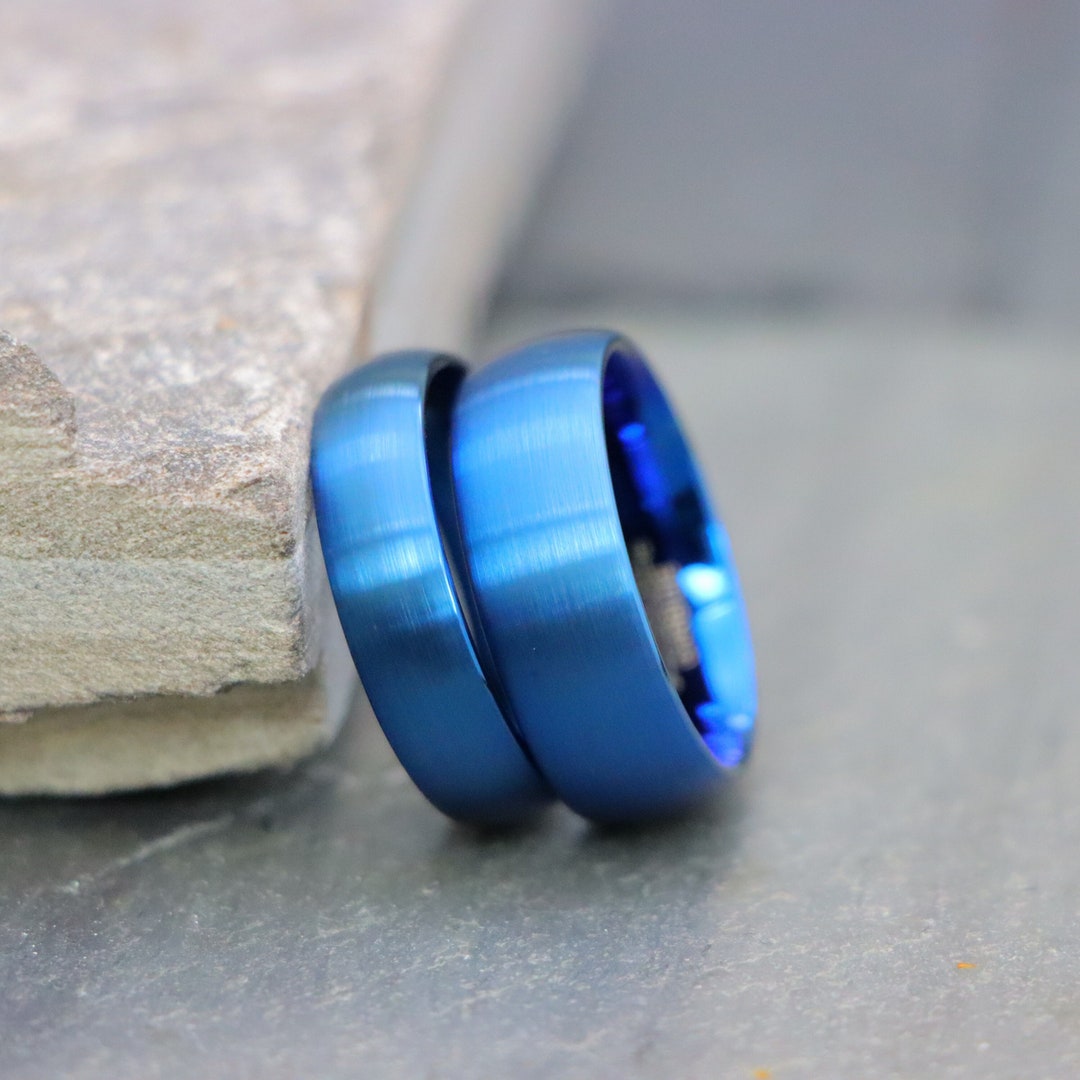 Domed Ring Wedding Ring Anniversary Rings Gift for Her Couples Matching ...