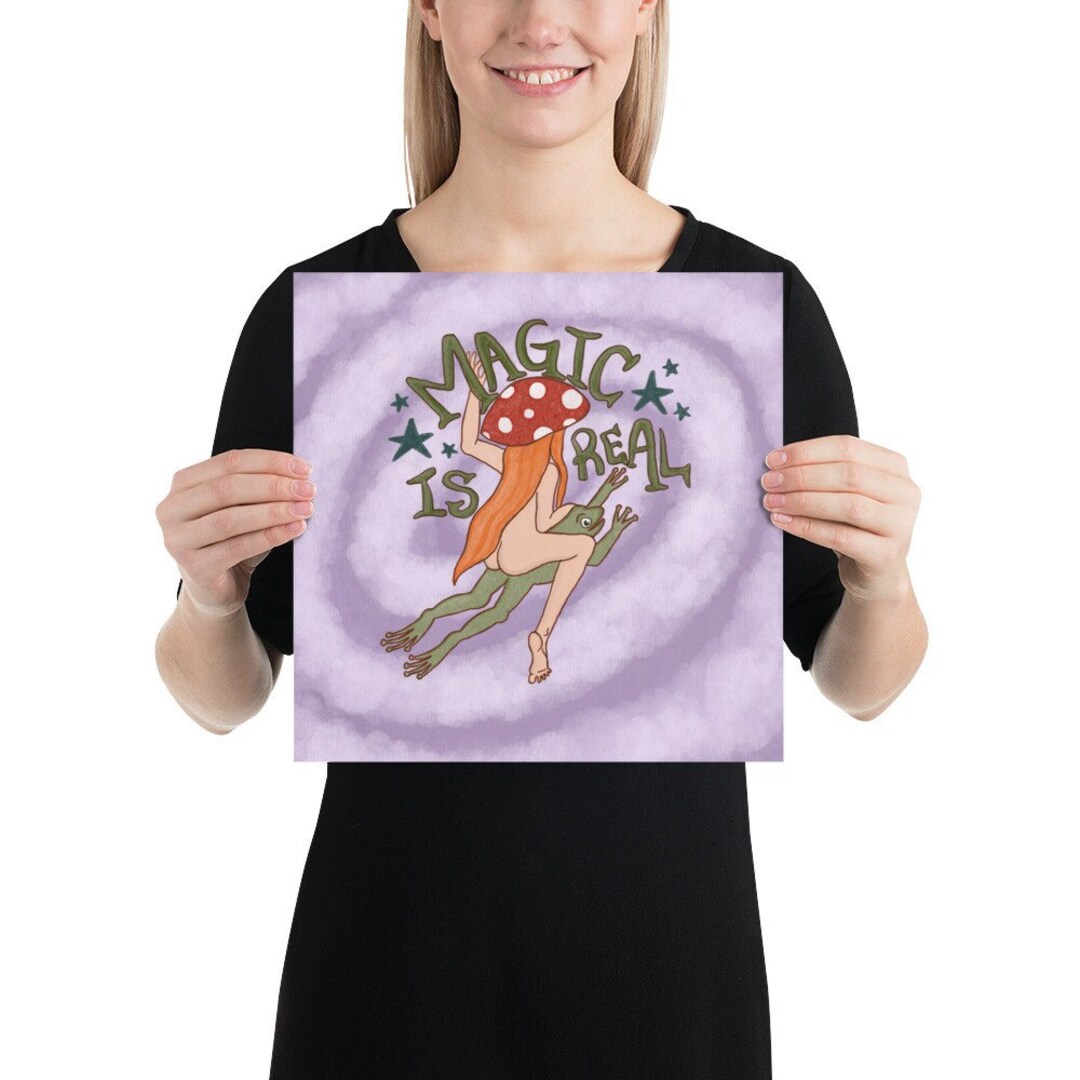 Real Magic Foraging Photo Paper Poster | Fairies, Toads, Mushrooms, Magic | Cottage Core Poster ...