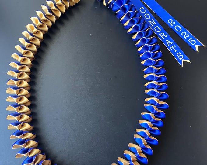 Custom Graduation Lei, Celebration Lei, Ribbon Lei, College Graduation ...