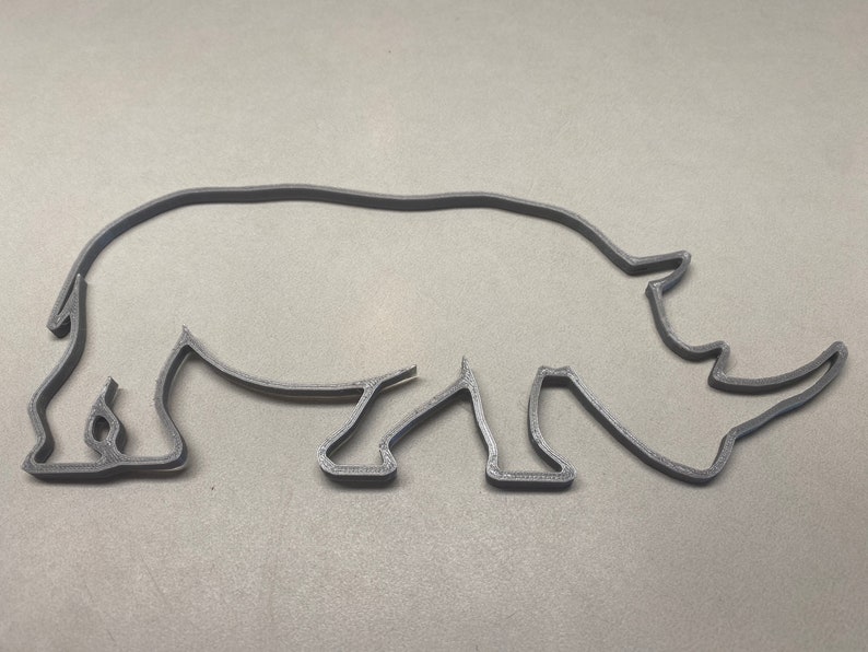 3D Printed Rhino Wall Art Outline - Etsy