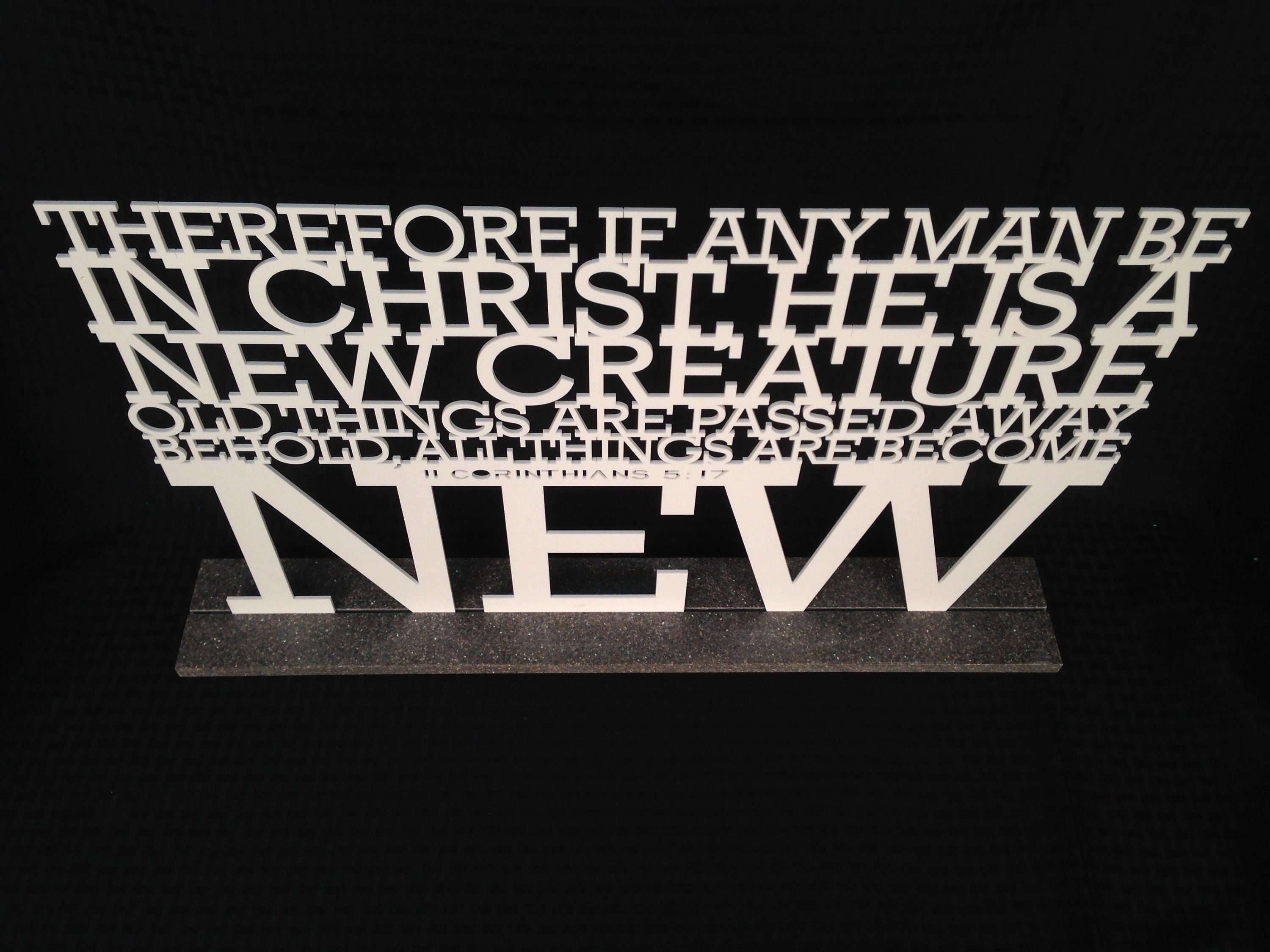 2 Corinthians 5:17 Dimensional Letter Shelf Art - Bible Verse Gift Item ...