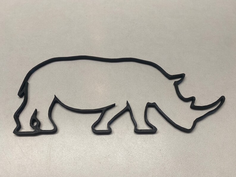 3D Printed Rhino Wall Art Outline - Etsy