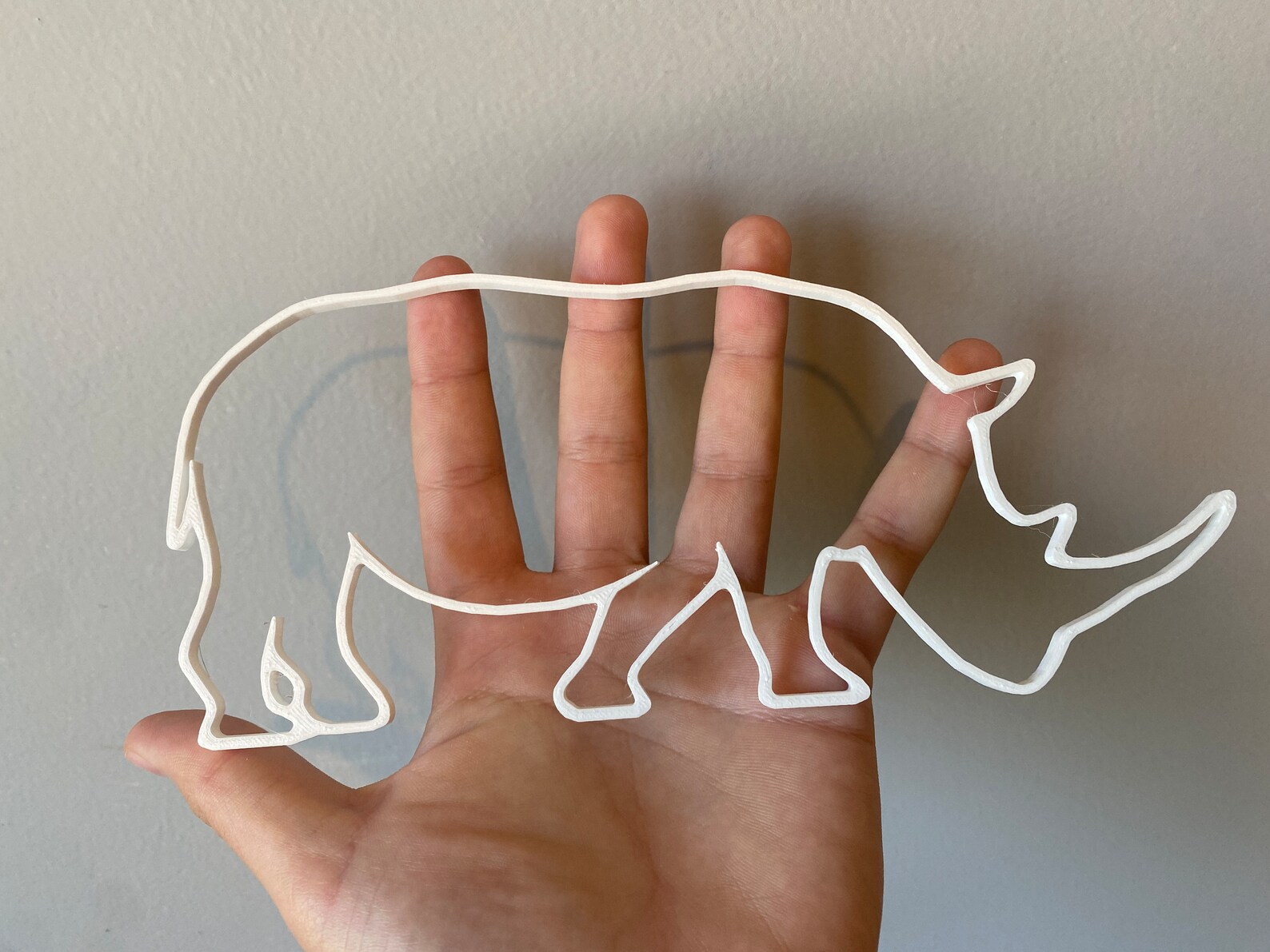 3D Printed Rhino Wall Art Outline - Etsy