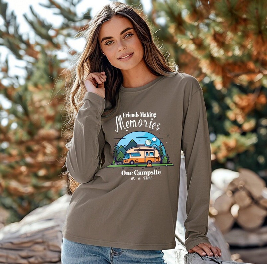 Camping Shirt Long Sleeve, Vintage Camp Shirt, Custom Camping Crew ...