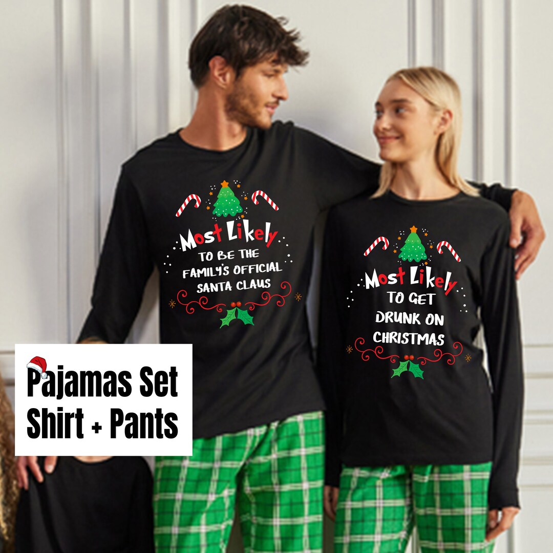 Custom Family Matching Christmas Pajamas, Adult Christmas Pajamas ...