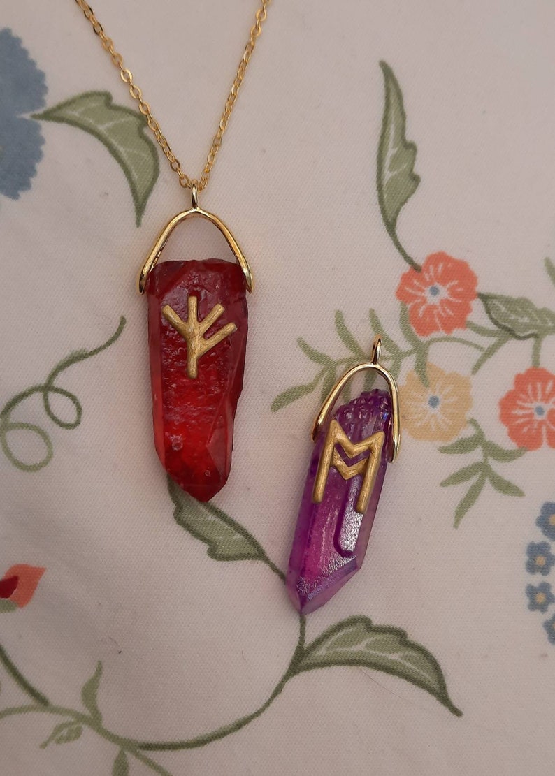 Scarlet Witch Inspired Protection Runes Raw Quartz Crystal - Etsy