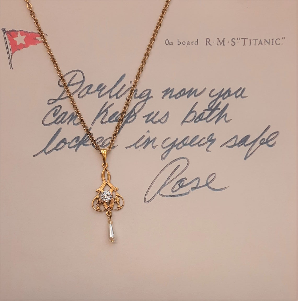 TITANIC Rose Inspired Flying Dress Necklace Pendant - Etsy