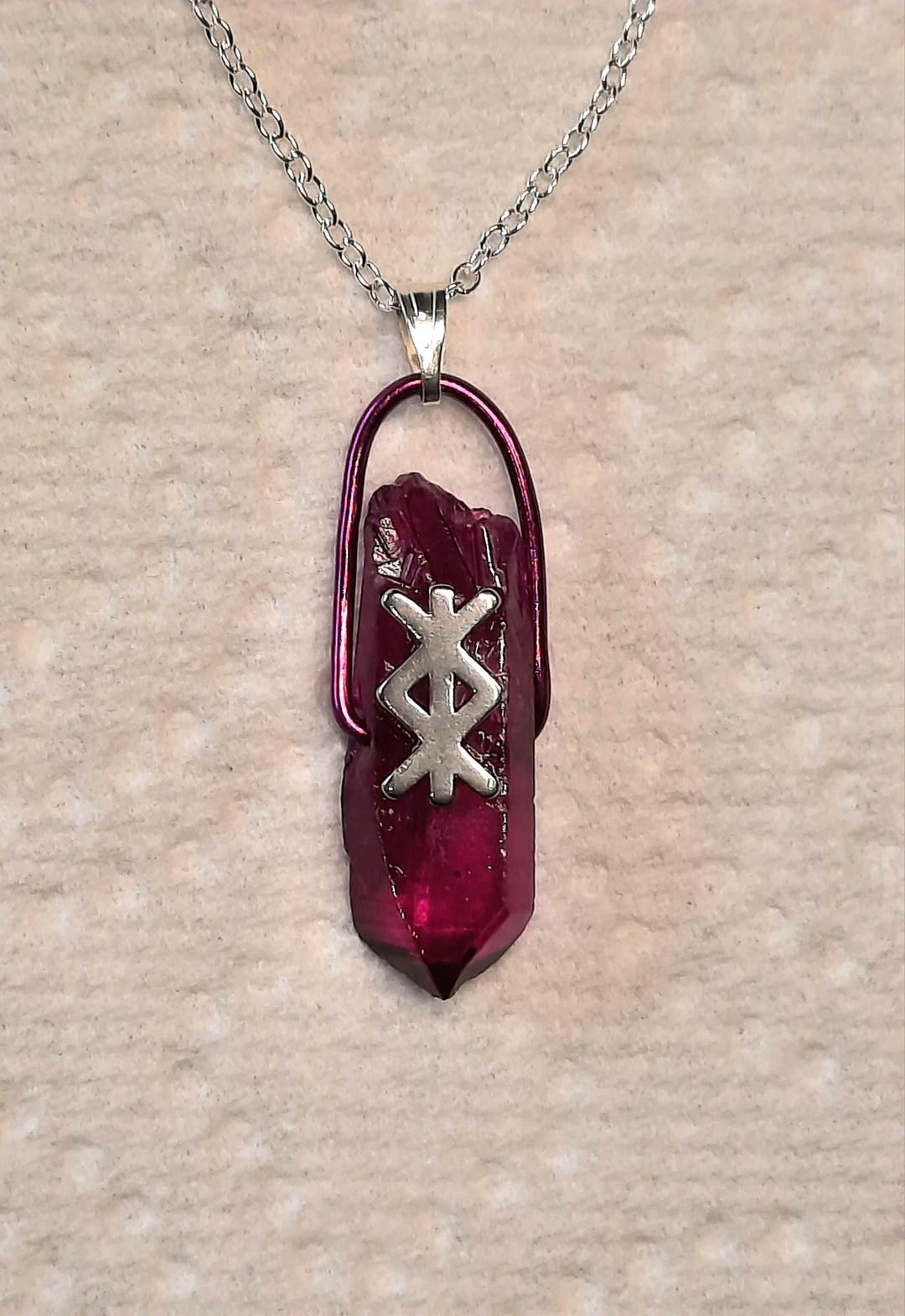 Agatha Harkness Coven Protection Rune Necklace Pendant on Quartz ...