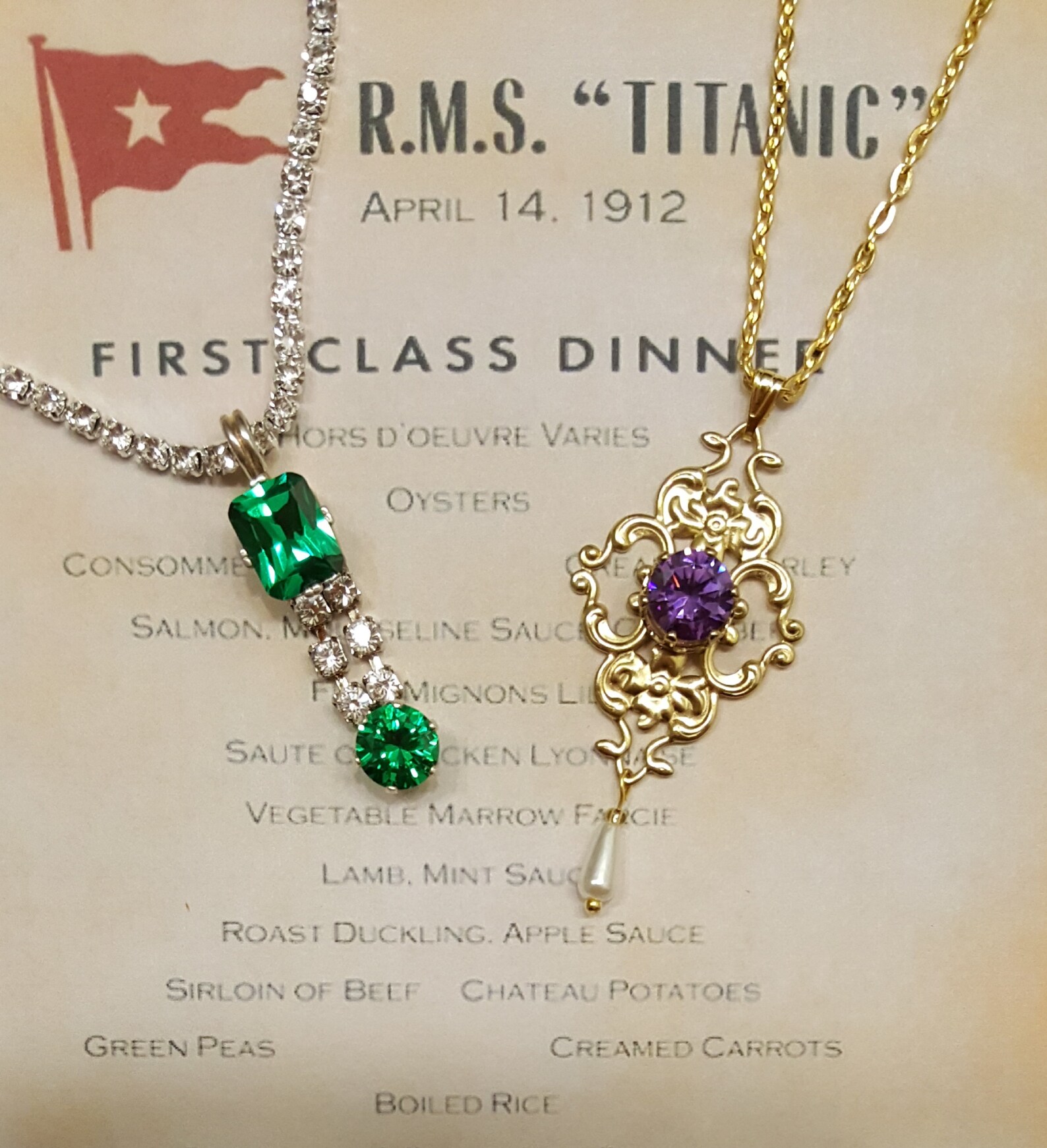 TITANIC Rose Inspired Deck Dress Necklace Pendant - Etsy
