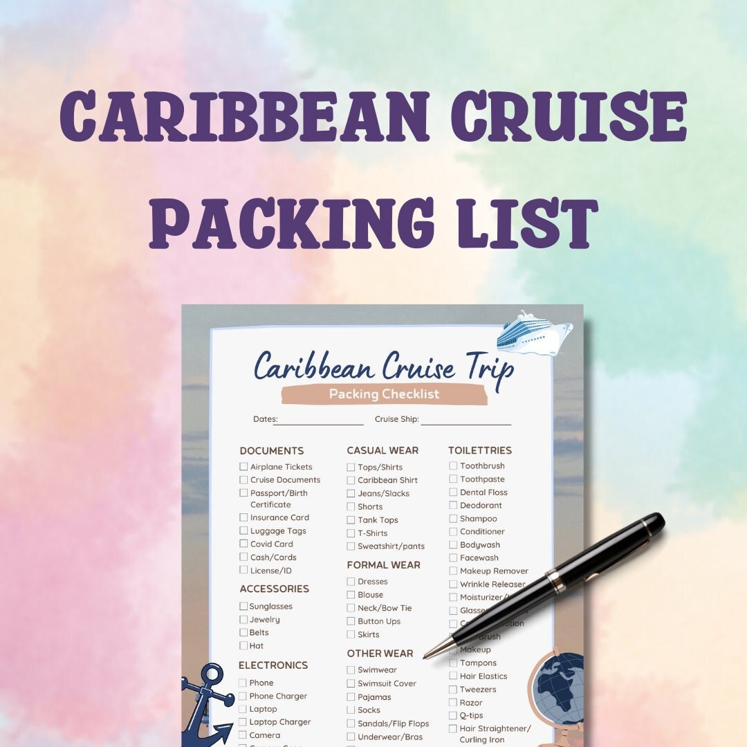 Caribbean Cruise Trip Packing Checklist | Vacation Packing List ...