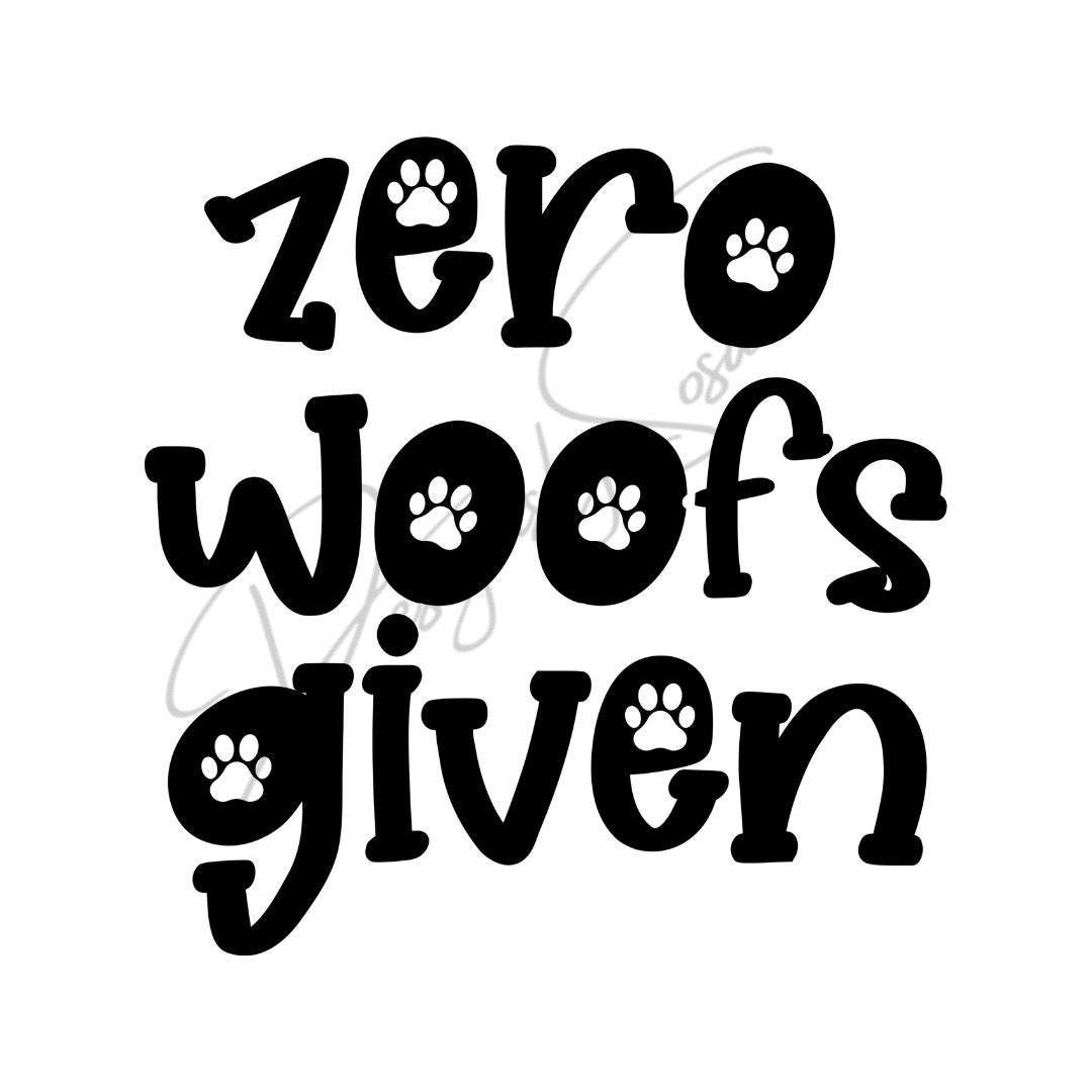 Zero Woofs SVG - Etsy