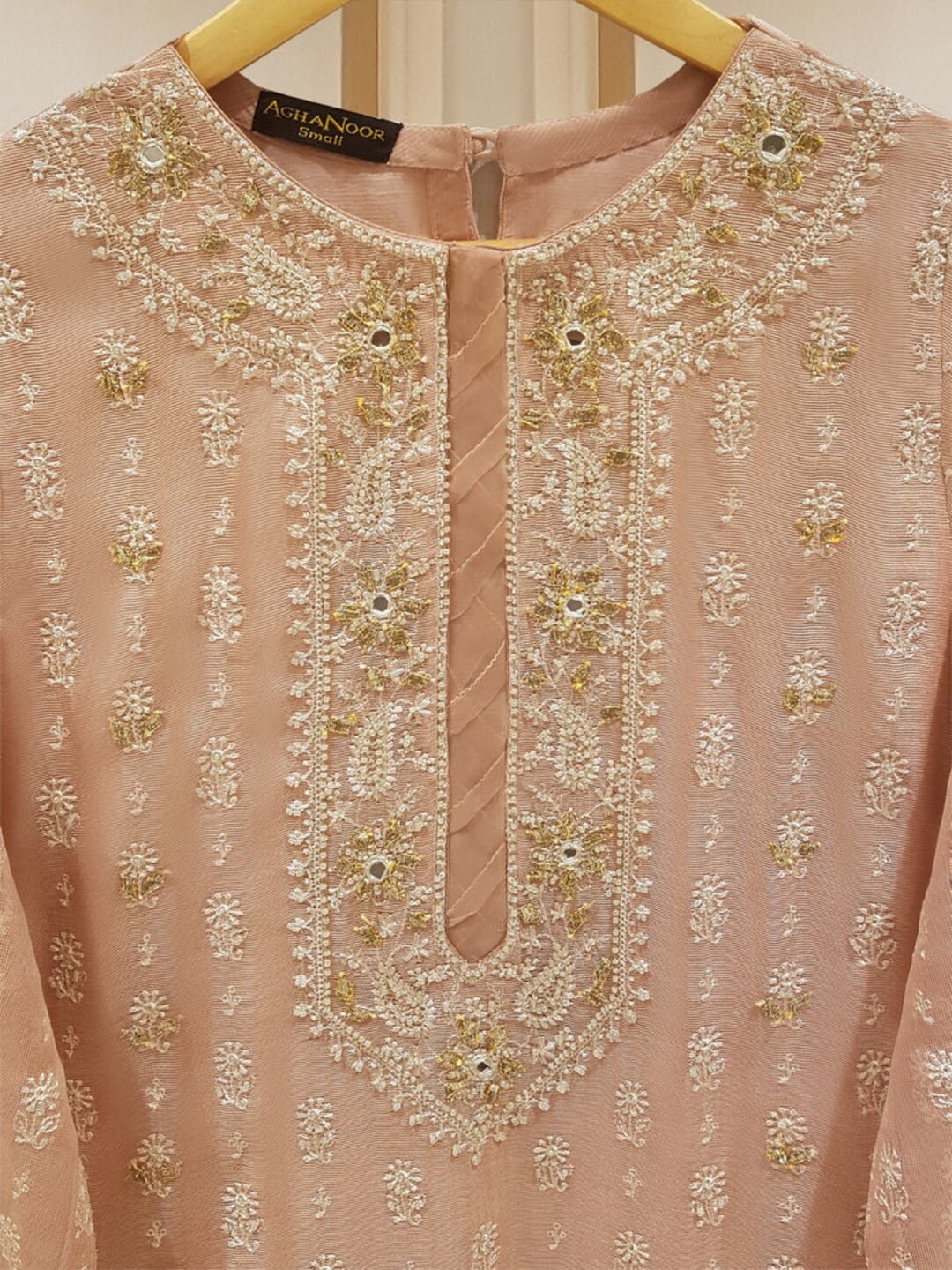 Agha Noor Original 2pc Pure COTTON NET Heavily Embroidered Shirt & Raw ...