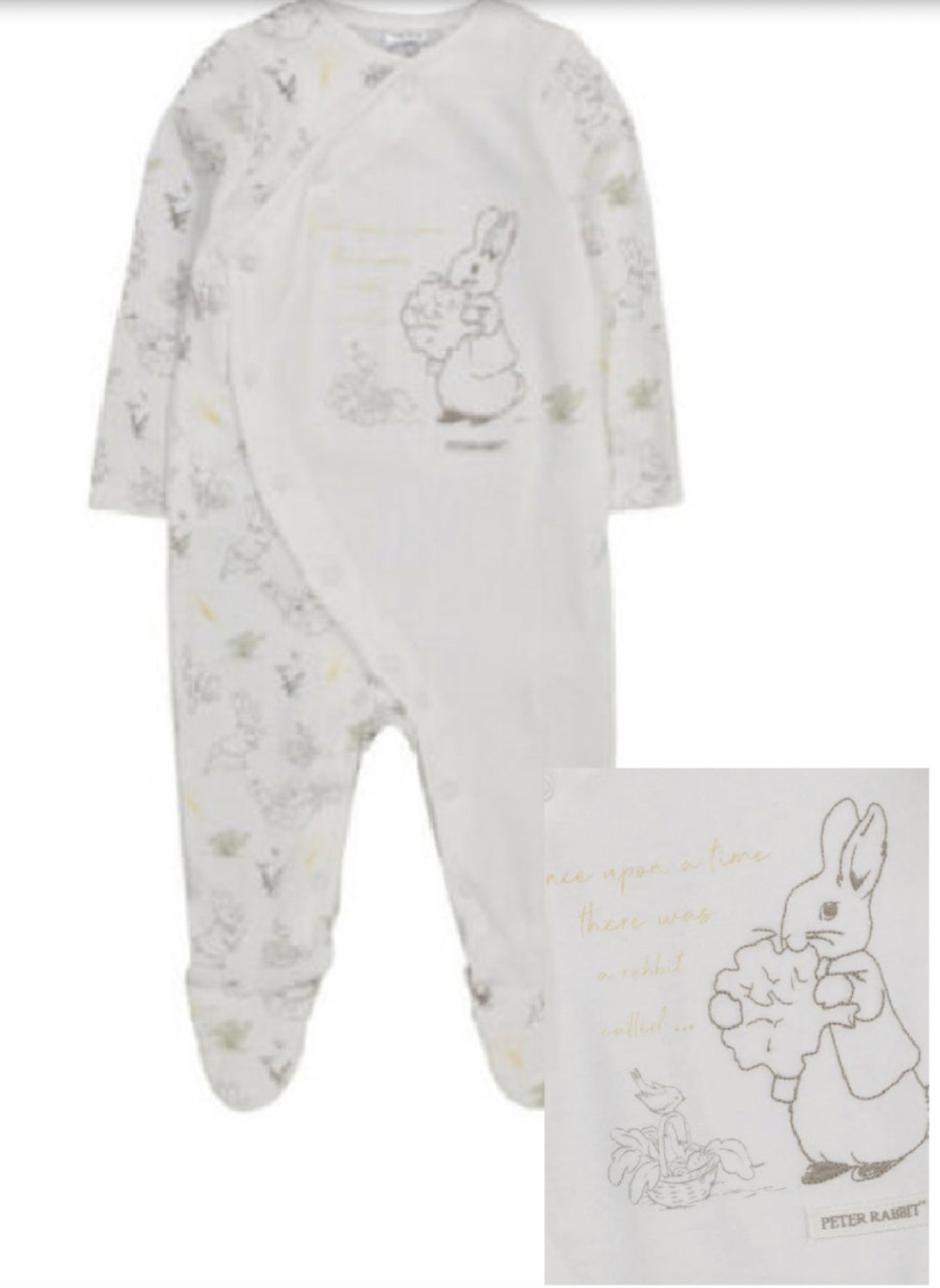 Peter Rabbit Beatrix Potter Baby Boys Girls Cream Sleepsuit - Etsy