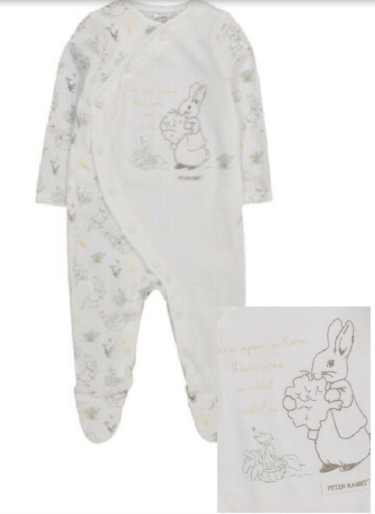 Peter Rabbit Beatrix Potter Baby Boys Girls Cream Sleepsuit - Etsy