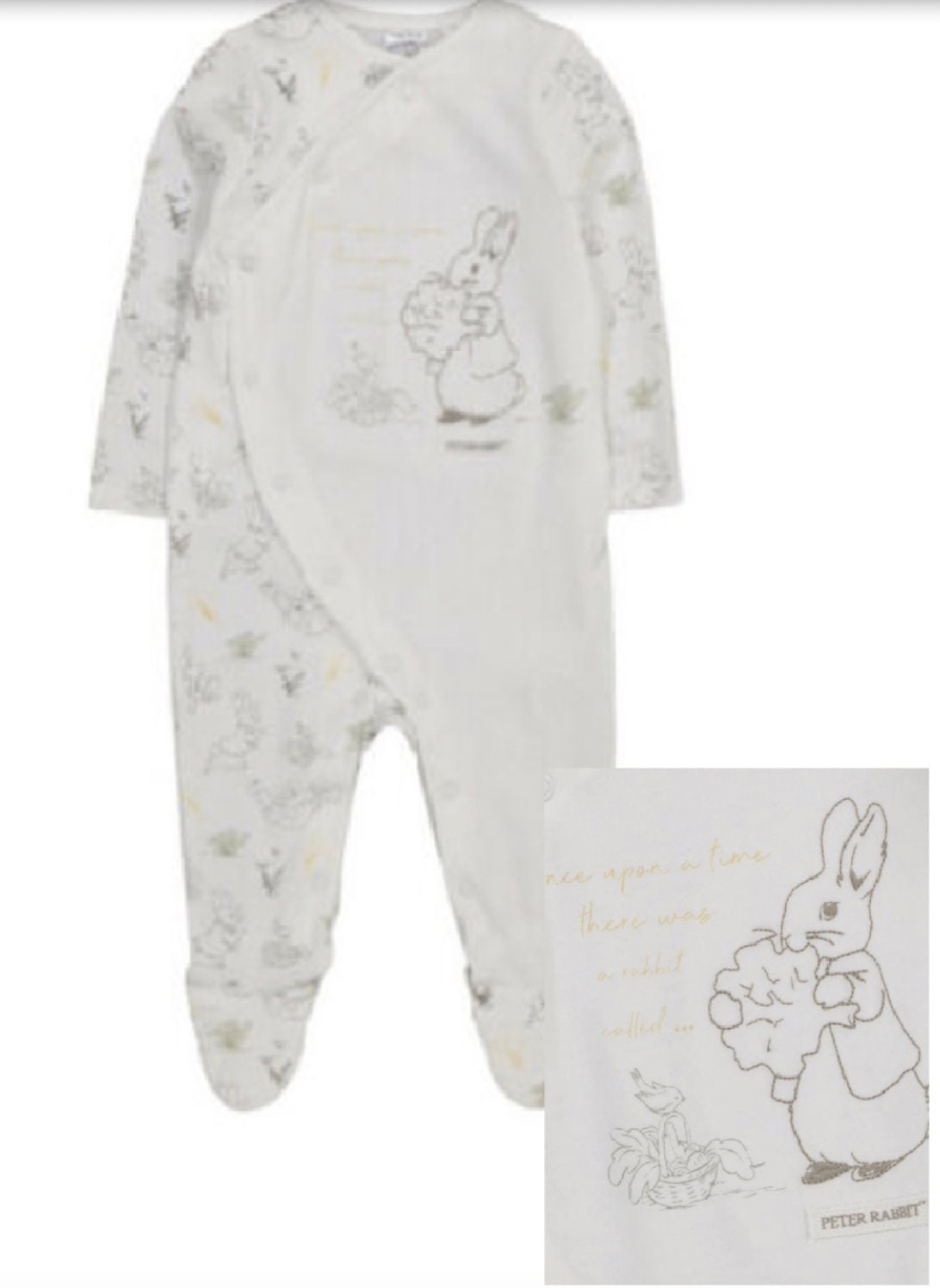 Peter Rabbit Beatrix Potter Baby Boys Girls Cream Sleepsuit - Etsy