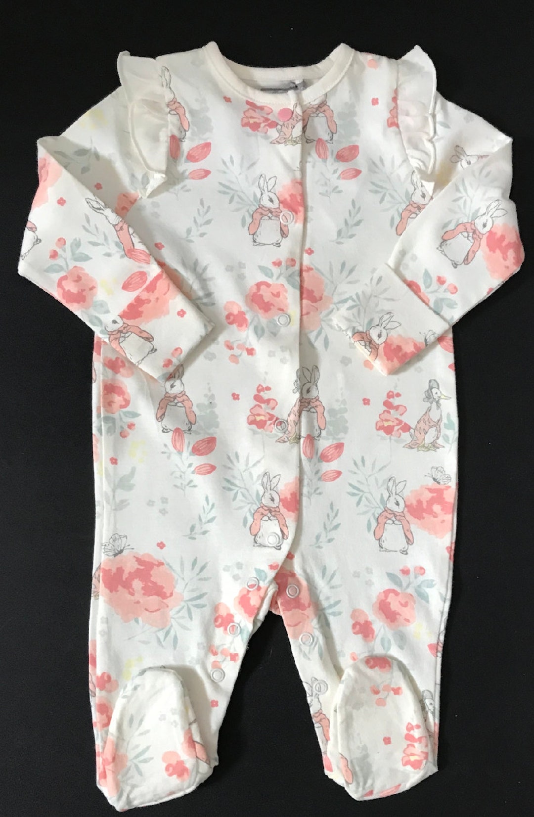 Baby Girls Colourful Peter Rabbit Sleepsuit and Hat 0/3 Months - Etsy