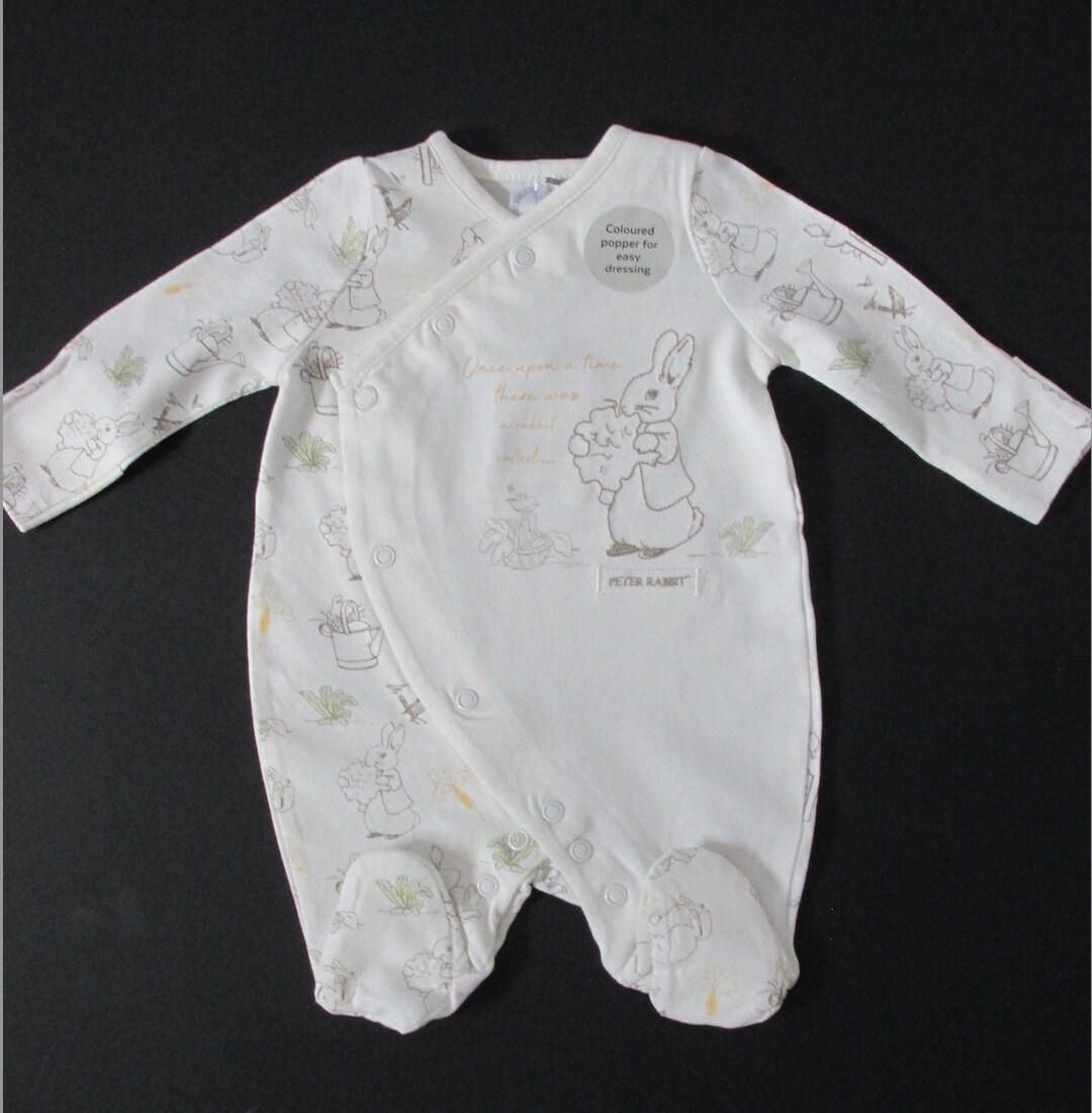 Peter Rabbit Beatrix Potter Baby Boys Girls Cream Sleepsuit - Etsy