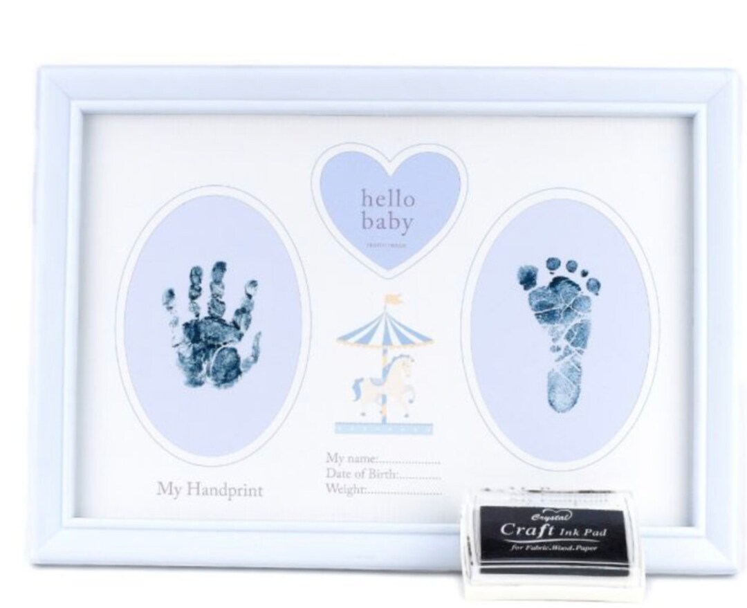 Hello Baby Handprint Frame for A Baby Boy - Etsy