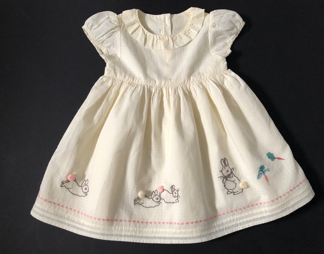 Vintage Baby Girls Peter Rabbit Cream Dress 9/12 Months - Etsy