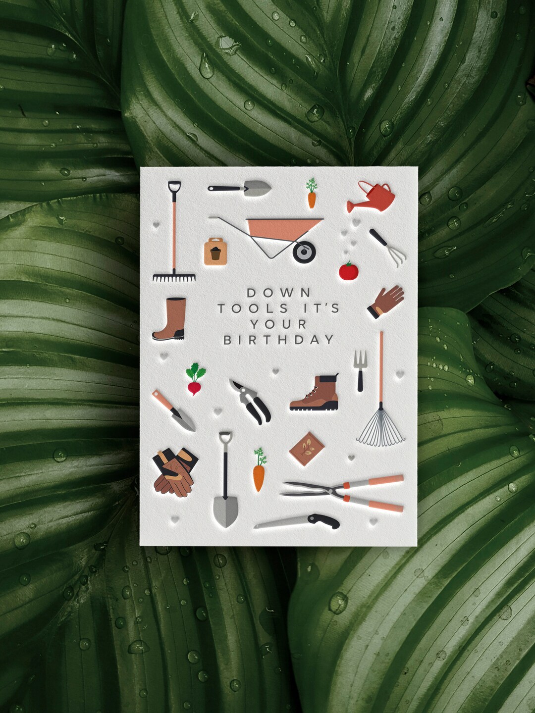 Happy Birthday Gardening Letterpress Card (dad, Husband, Wife, Grandad ...