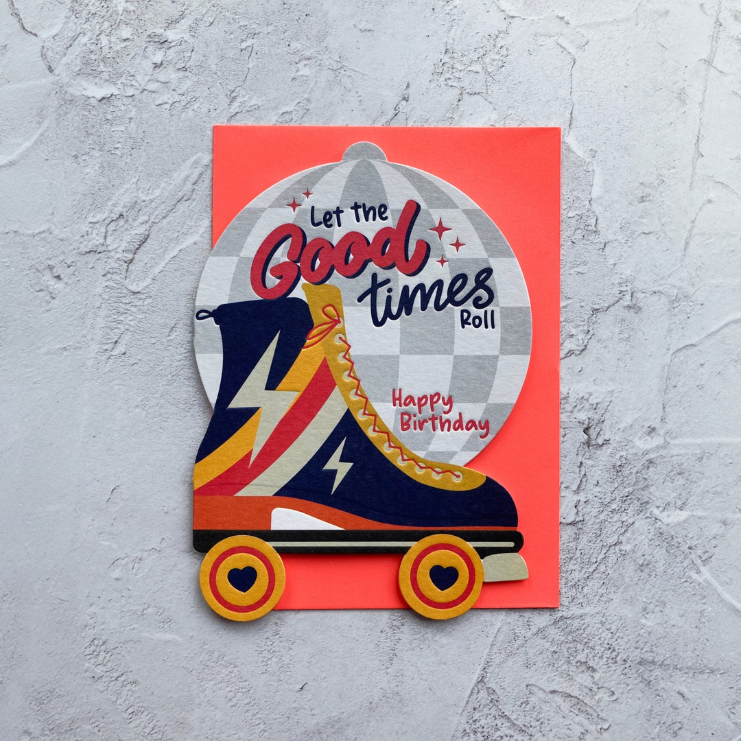 Roller Disco Happy Birthday Greeting Card, Mum, Sister, Friend Birthday ...