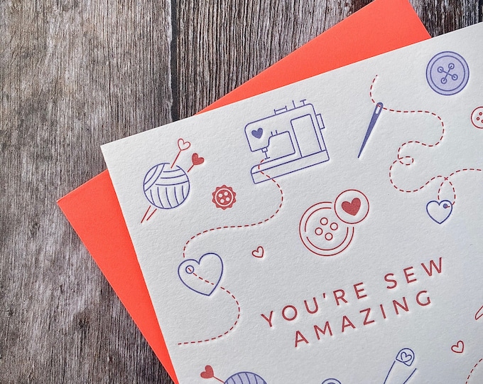 Seamstress Birthday Card, Sewing Theme Birthday Card, Cotton Reel ...