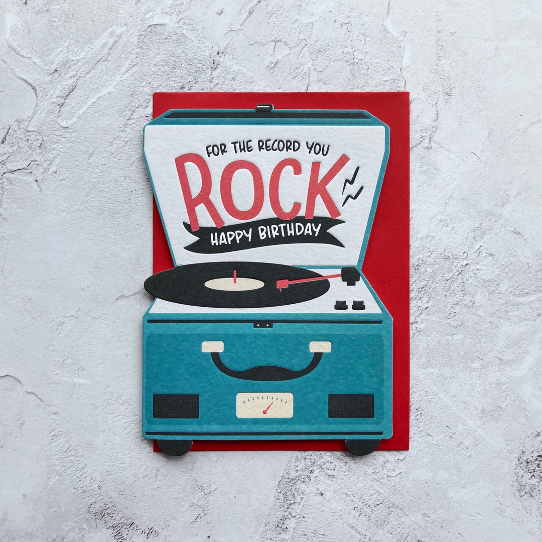 Happy Birthday Vinyl Record Player Card (dad, Husband, Wife, Friend ...