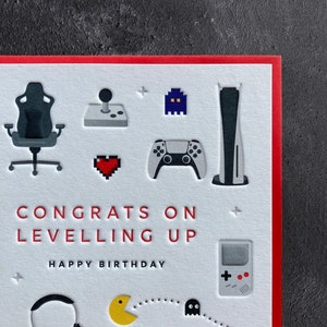 Happy Birthday Gaming Card, Letterpress Style, UK Printed - Etsy