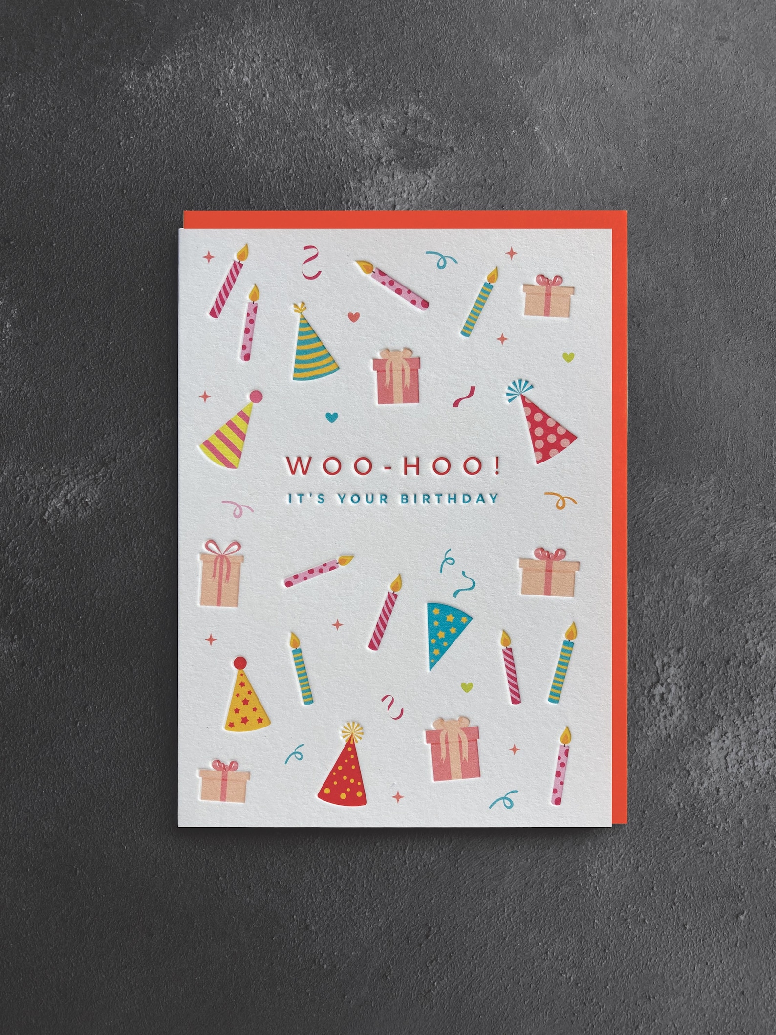 Happy Birthday Party (woo Hoo!) Letterpress Style Card - Etsy
