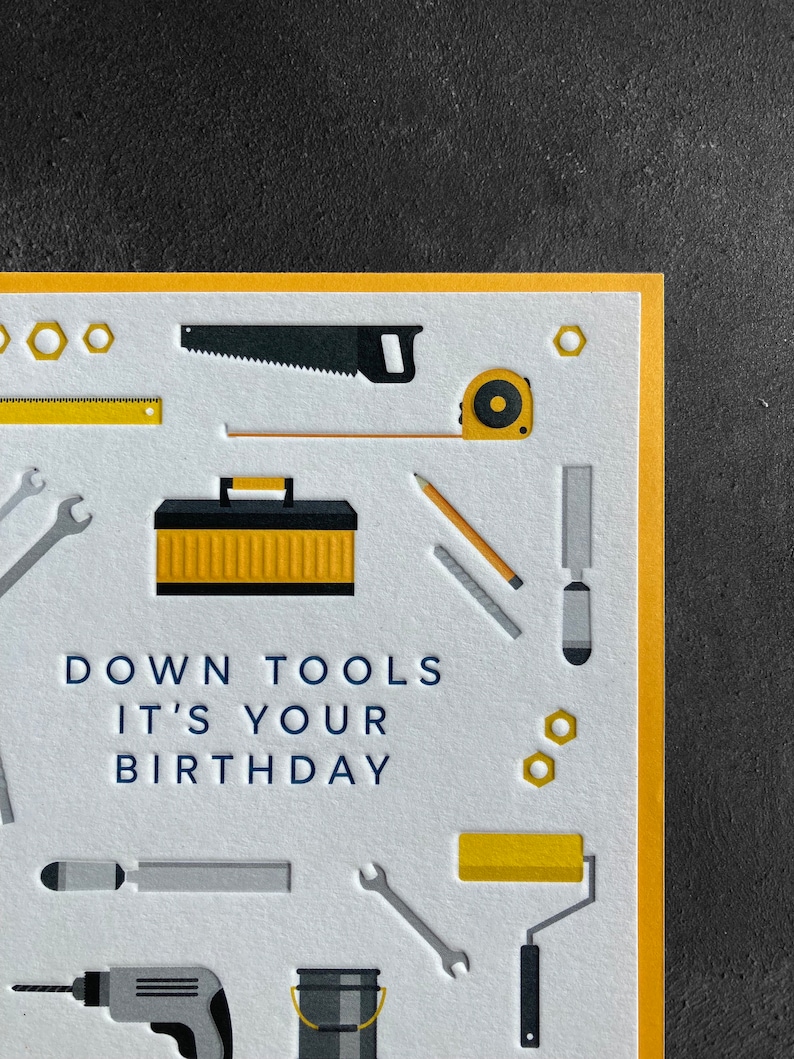 Happy Birthday Handyman Letterpress Style Card (dad, Husband, Grandad ...