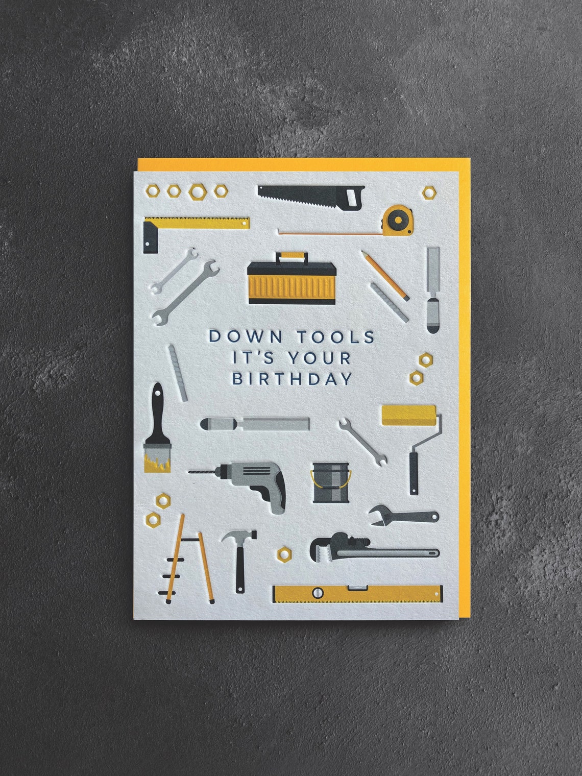 Happy Birthday Handyman Letterpress Style Card (dad, Husband, Grandad ...