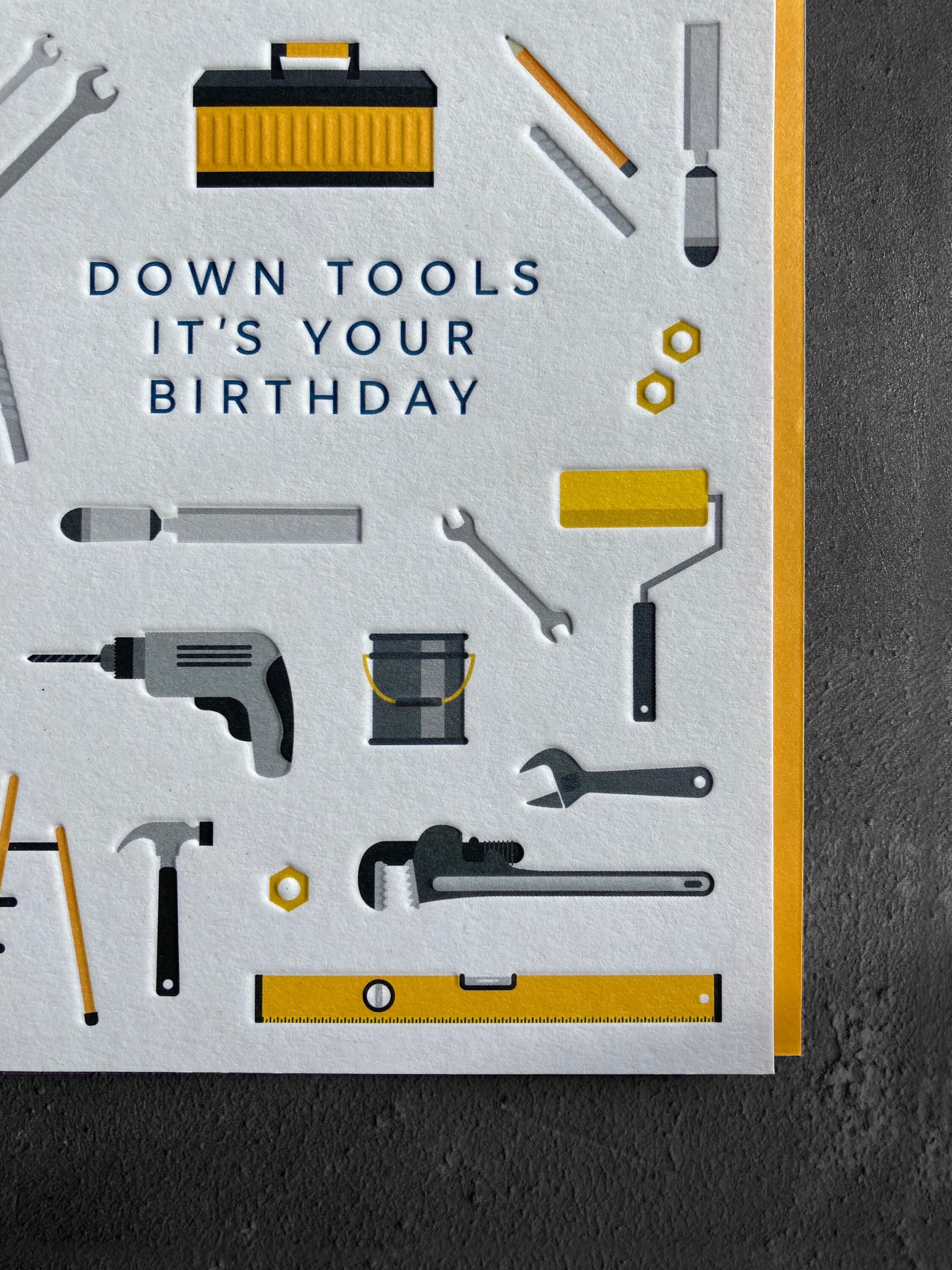 Happy Birthday Handyman Letterpress Style Card (dad, Husband, Grandad ...